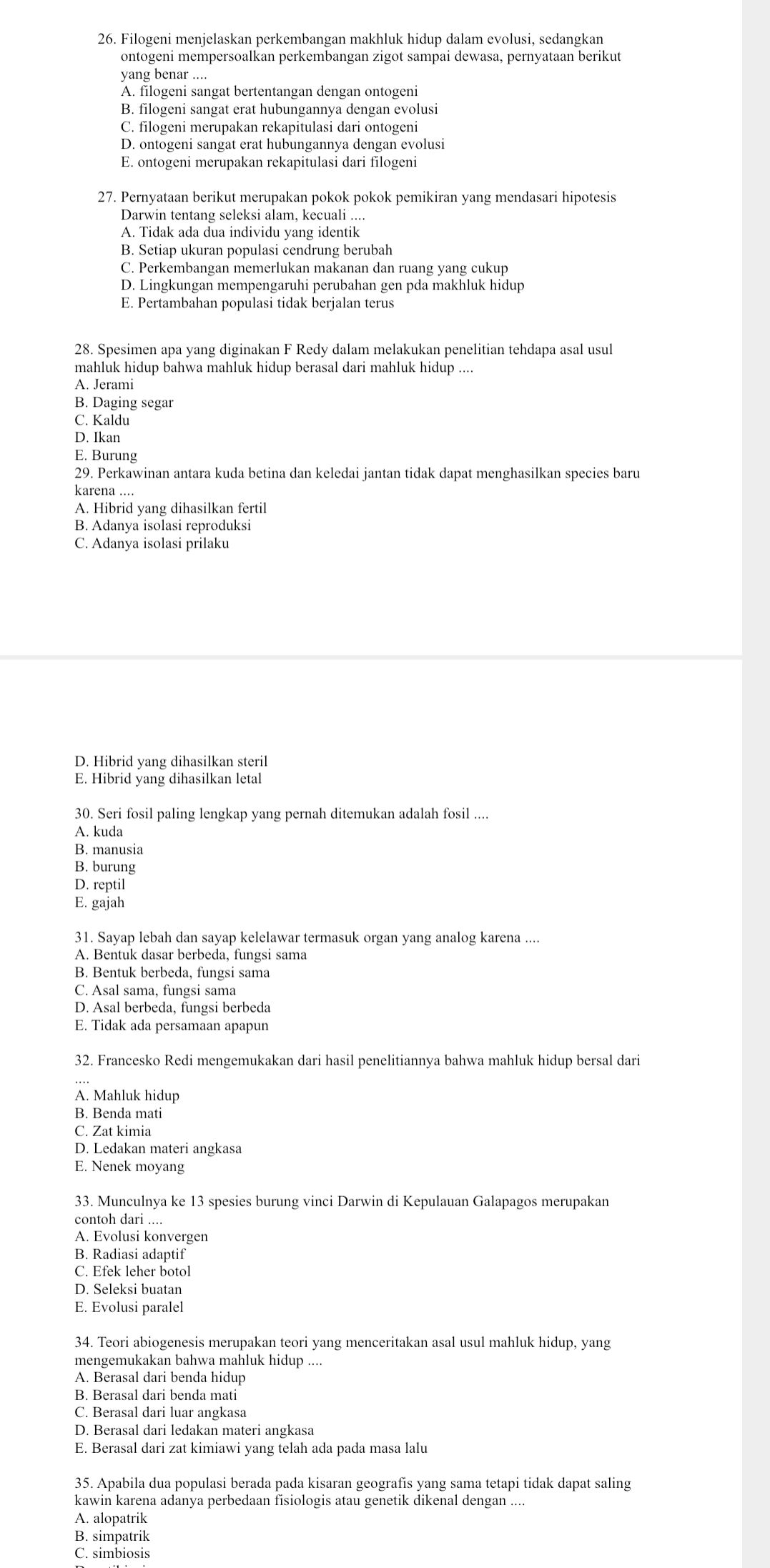 26 Filogeni menjelaskan perkembangan makhluk | StudyX