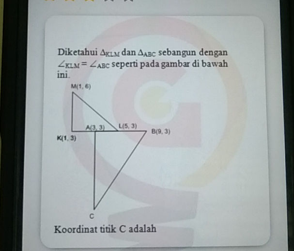 Diketahui ( KLM) dan ( ABC) sebangun dengan | StudyX