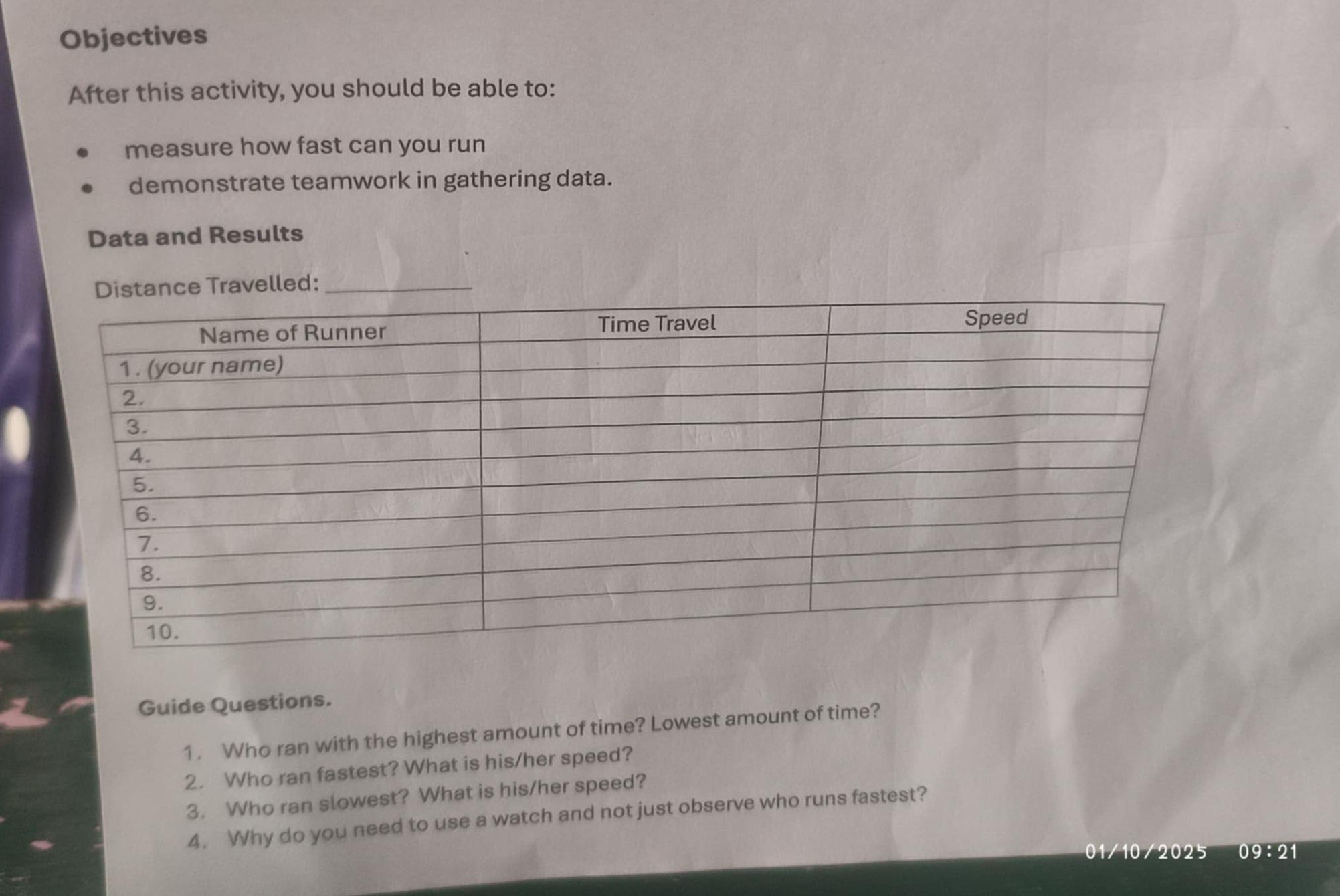 Objectives After this activity you should be | StudyX