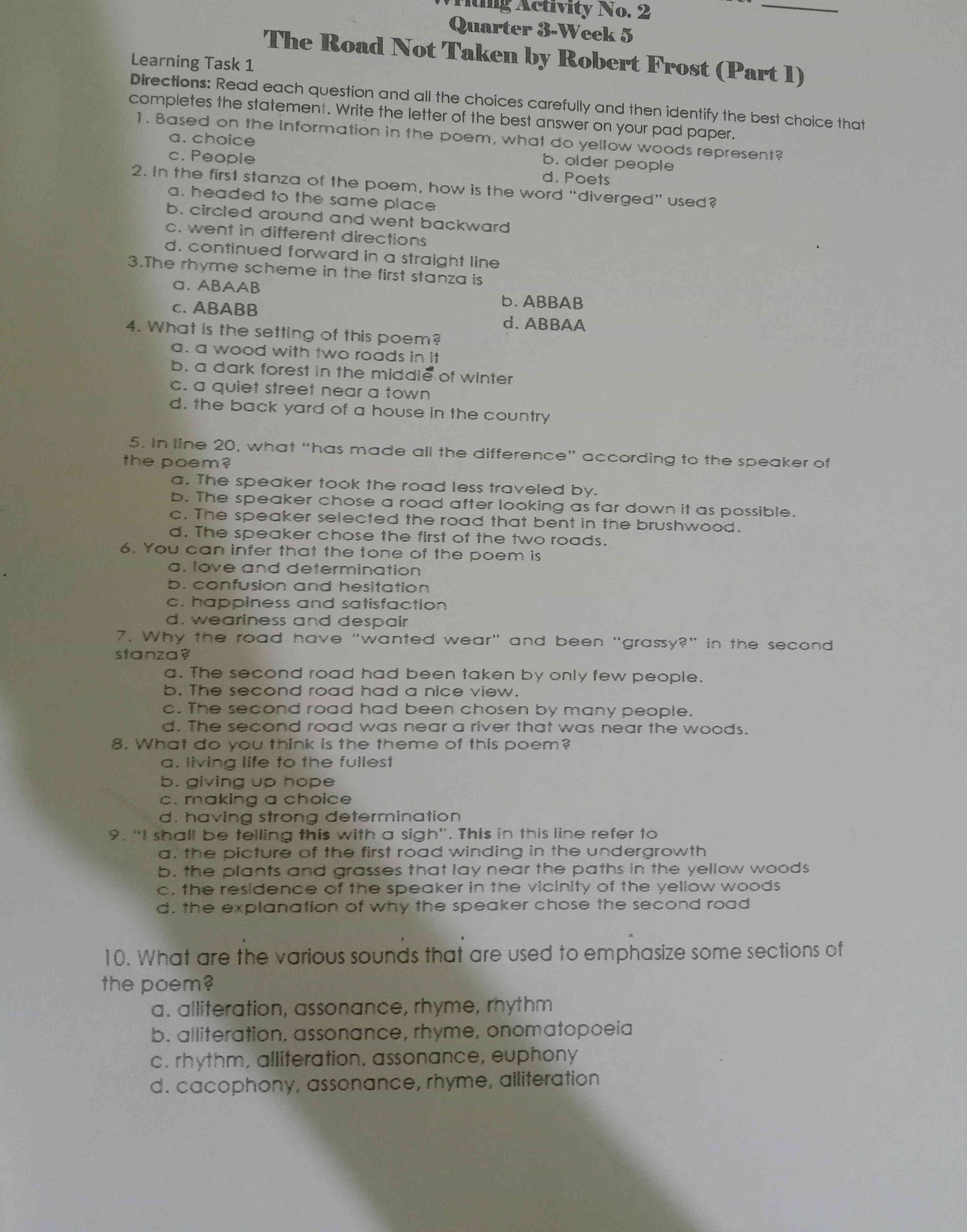 Learning Task 1 Activity No 2 Quarter 3-Week | StudyX