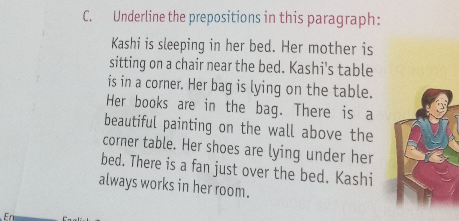 C Underline the prepositions in this | StudyX