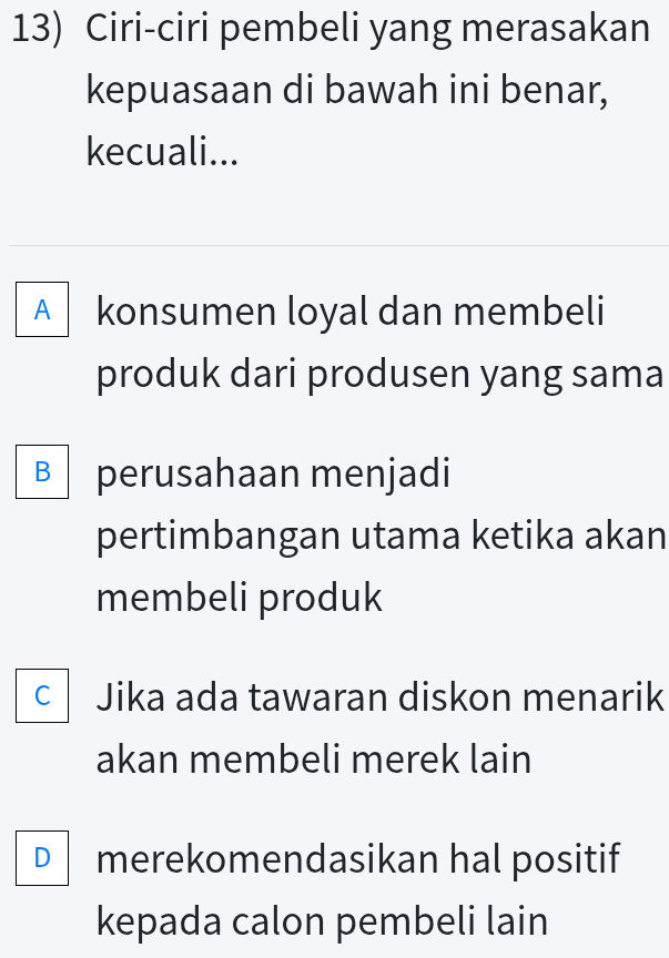 13) Ciri-ciri pembeli yang merasakan | StudyX