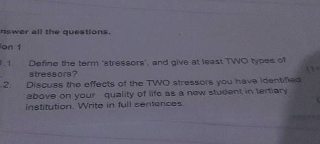 Answer all the questions Question 1 1 Define | StudyX