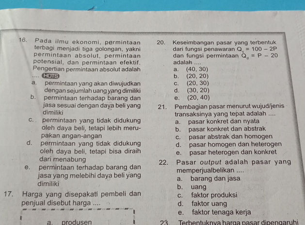 16 Pada ilmu ekonomi permintaan terbagi | StudyX