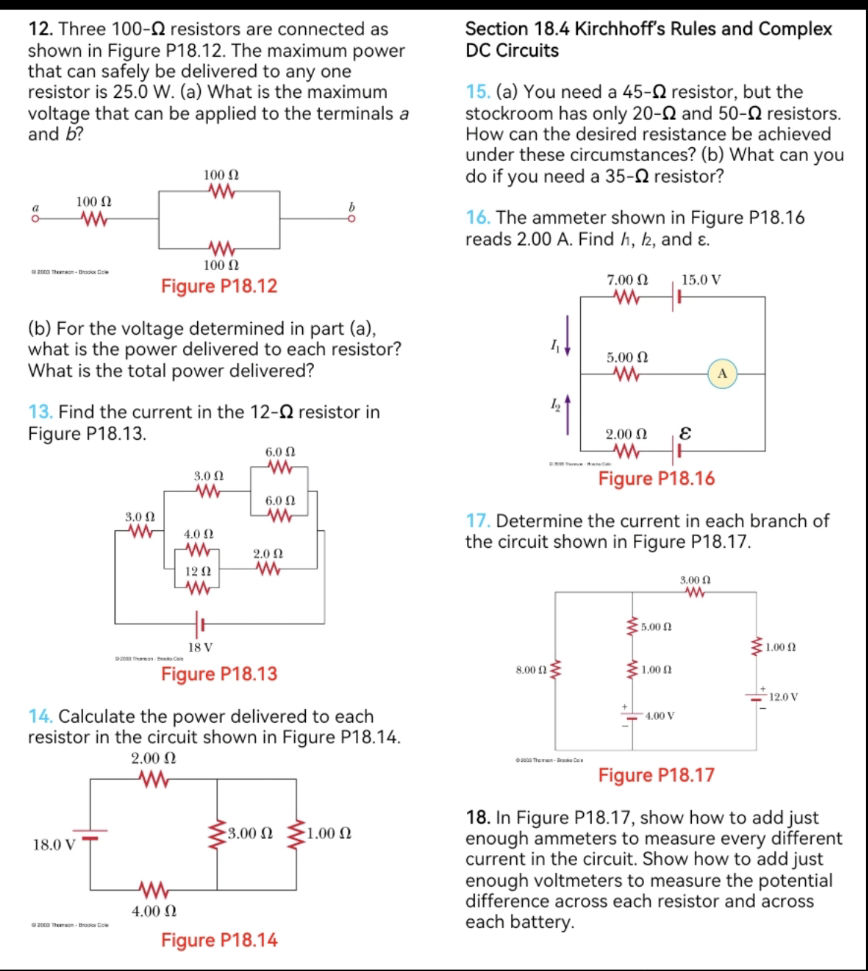 12 Three 100- resistors are connected as | StudyX