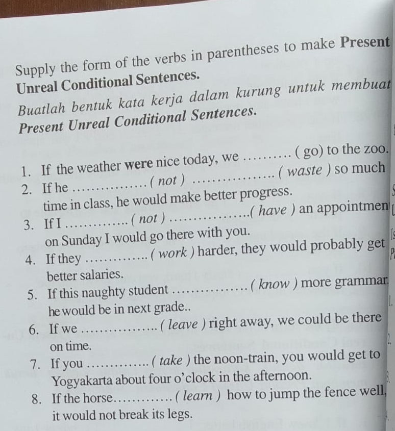 Supply the form of the verbs in parentheses | StudyX