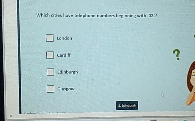 Which cities have telephone numbers