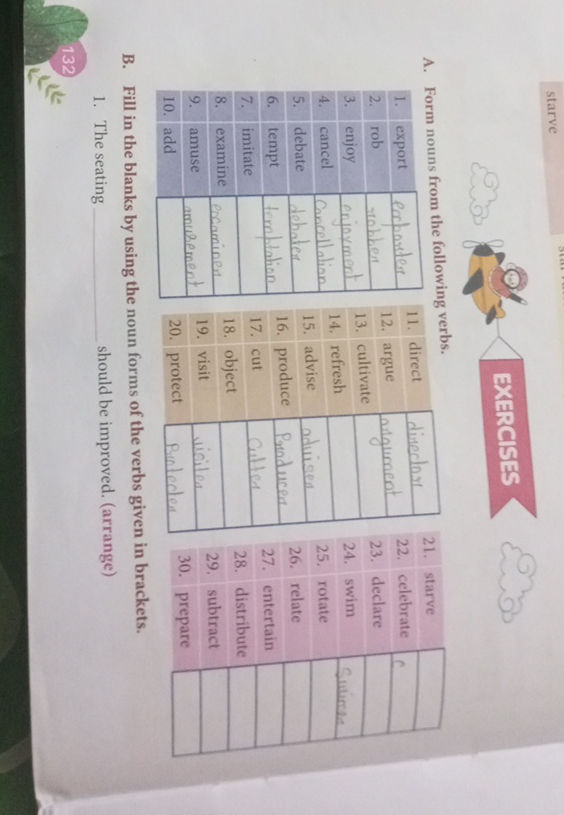 A Form nouns from the following verbs 1 | StudyX