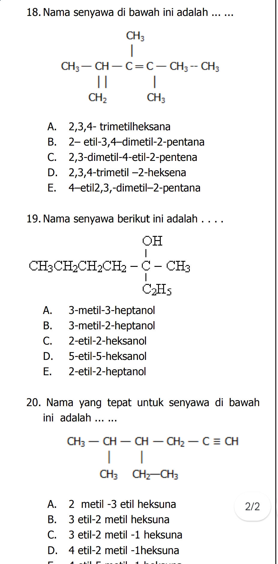 18 Nama senyawa di bawah ini adalah CH3 | StudyX
