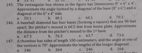 145 The rectangular box shown in the figure | StudyX