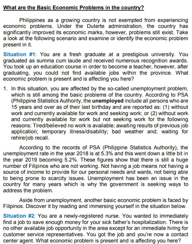 What are the Basic Economic Problems in the | StudyX
