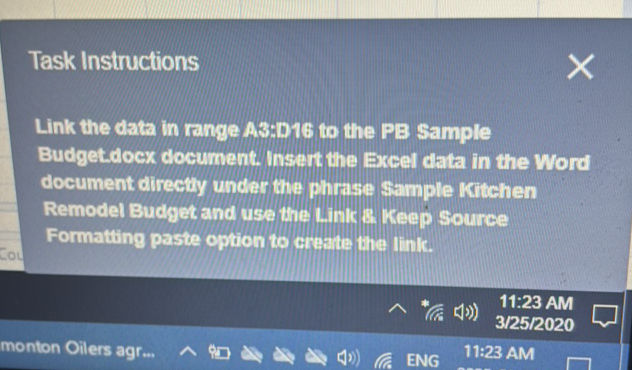 Task Instructions Link the data in range | StudyX