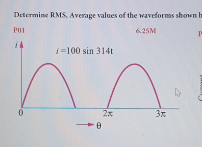 Determine RMS Average values of the | StudyX