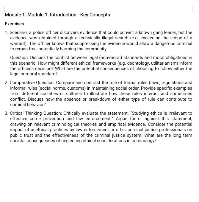 Module 1 Module 1 Introduction - Key | StudyX