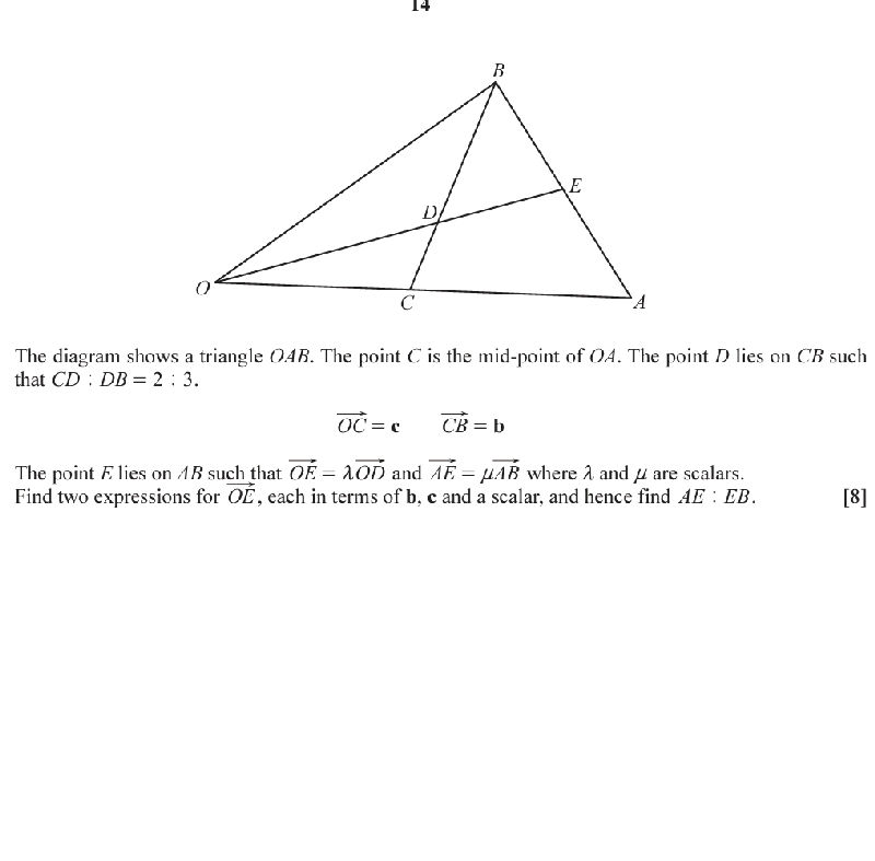 The diagram shows a triangle OAB The point C | StudyX