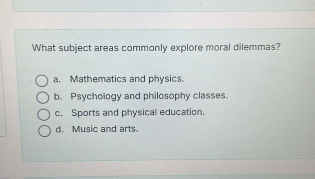 What subject areas commonly explore moral | StudyX