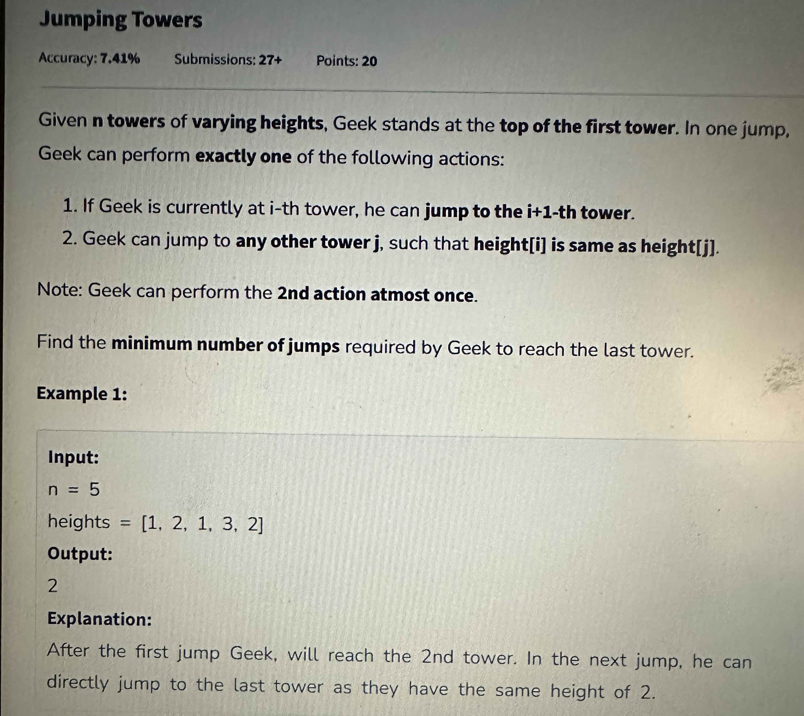 Jumping Towers Accuracy 741 Submissions 27+ | StudyX