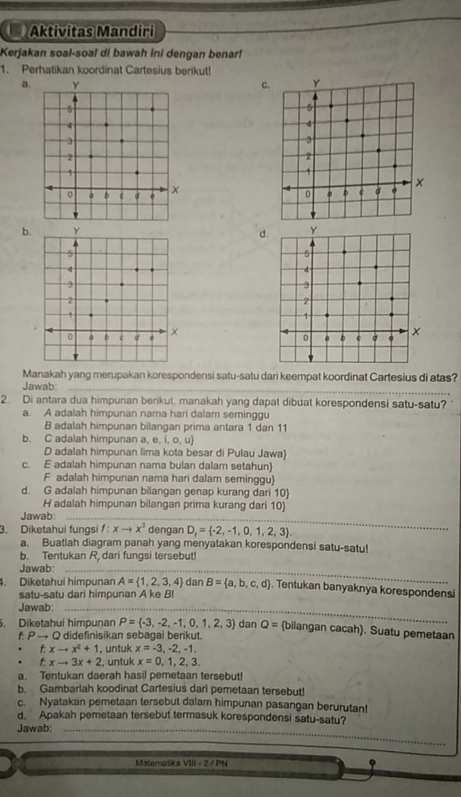 Aktivitas Mandiri Kerjakan soal-soal di | StudyX