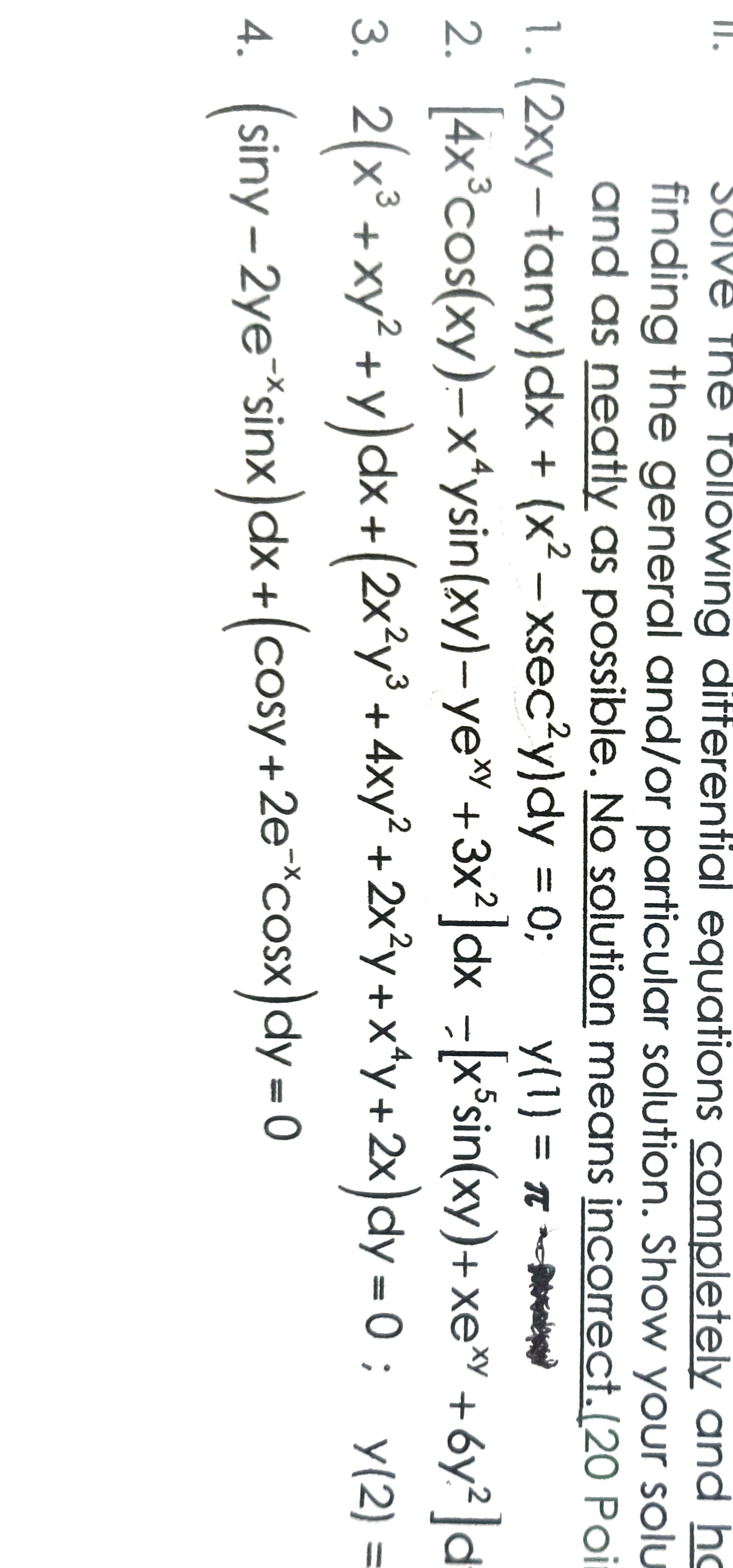 1 solve the following differential equations | StudyX
