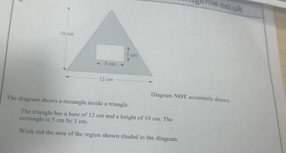 The diagram shows a rectangle inside a | StudyX