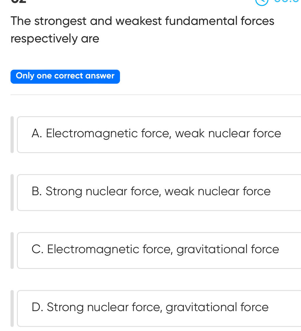 The strongest and weakest fundamental forces | StudyX