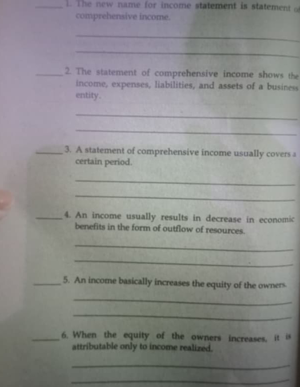 1 The new name for income statement is | StudyX