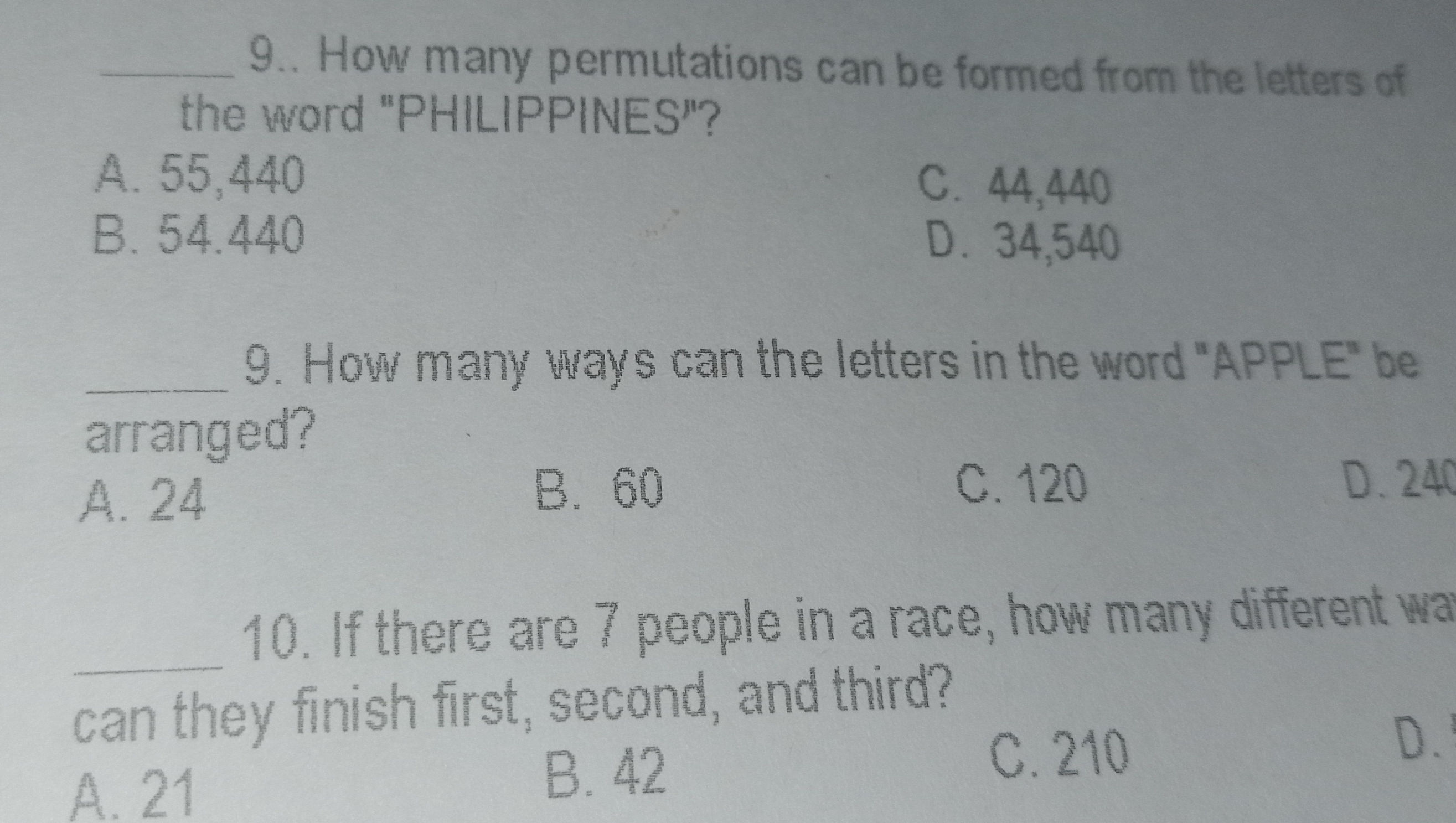 9 How many permutations can be formed from | StudyX