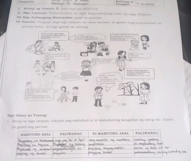 Pangalan Bemelyn M Monteben Baitang at | StudyX