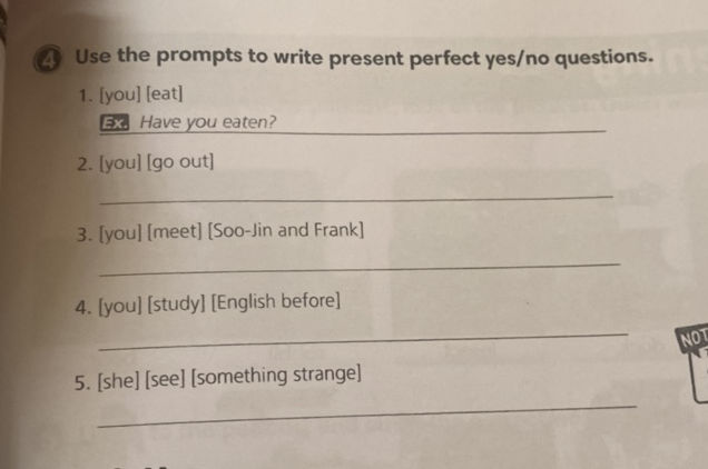 Use the prompts to write present perfect | StudyX
