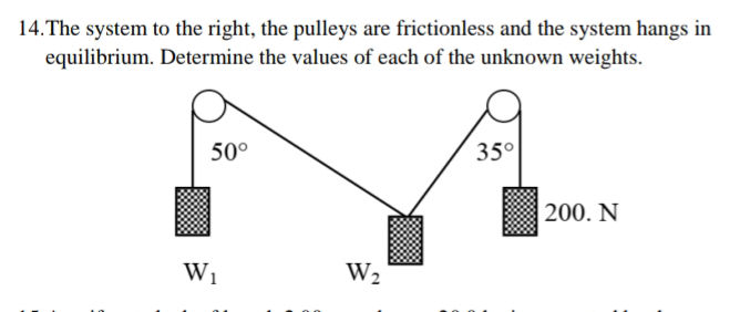 14 The system to the right the pulleys are | StudyX