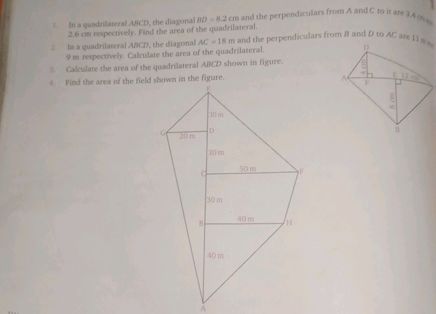 1 Calculate the area of the quadrilateral | StudyX