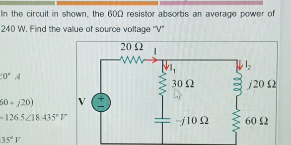 In the circuit in shown the 60 resistor