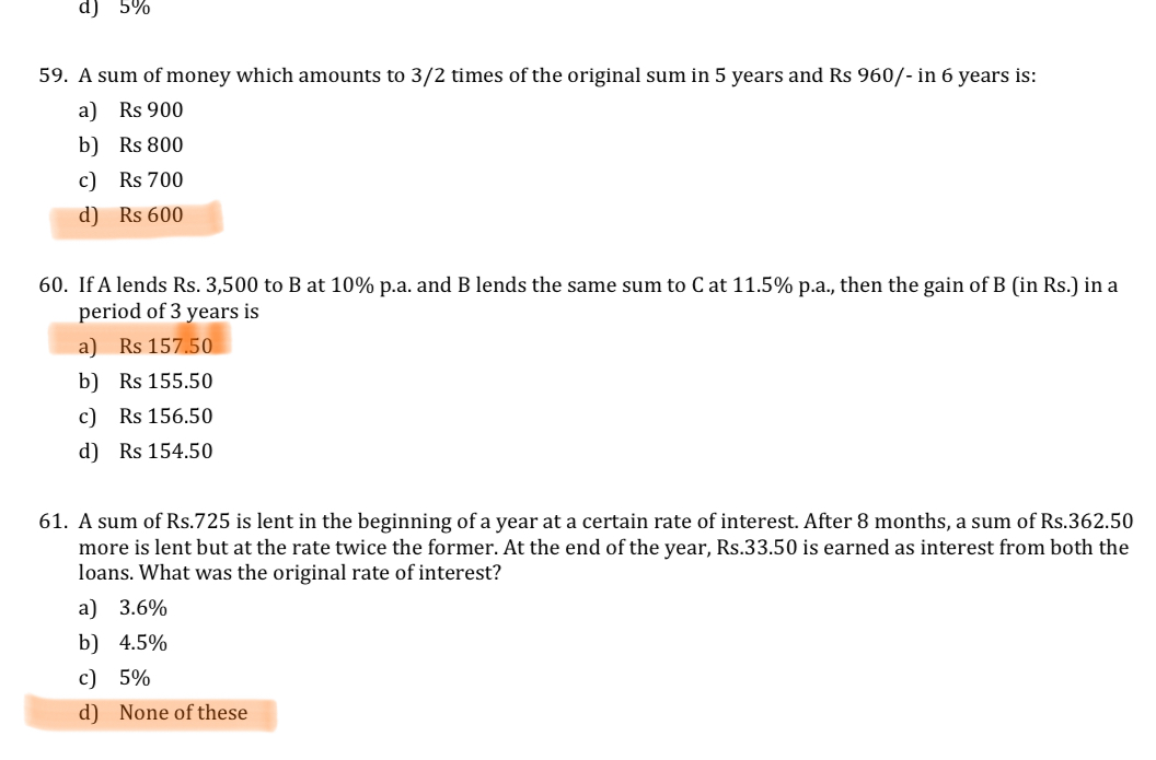 d) 5 59 A sum of money which amounts to 3/2 | StudyX