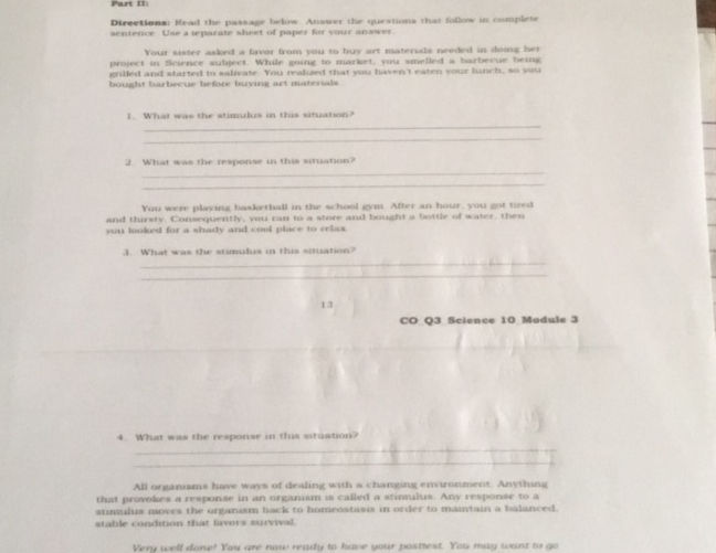 Part I Directions Read the passage below | StudyX