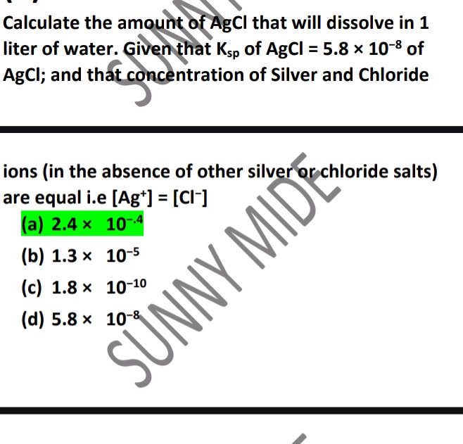 Calculate the amount of AgCl that will | StudyX