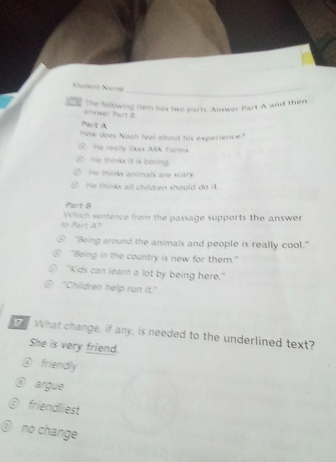 The following item has two parts Answer Part
