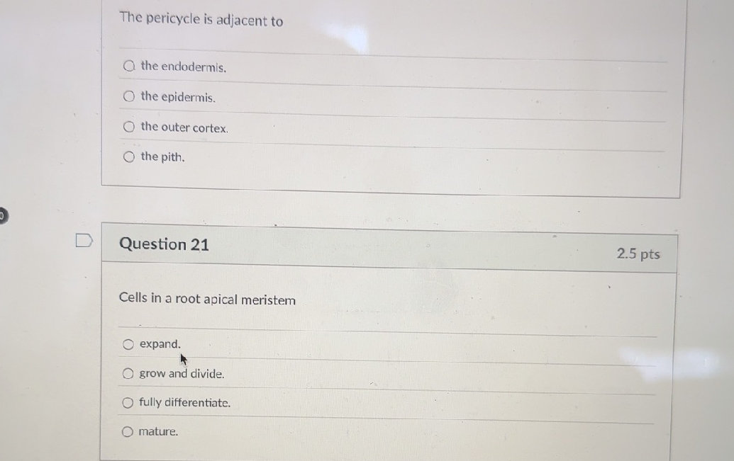 Cells in a root apical meristem expand. O