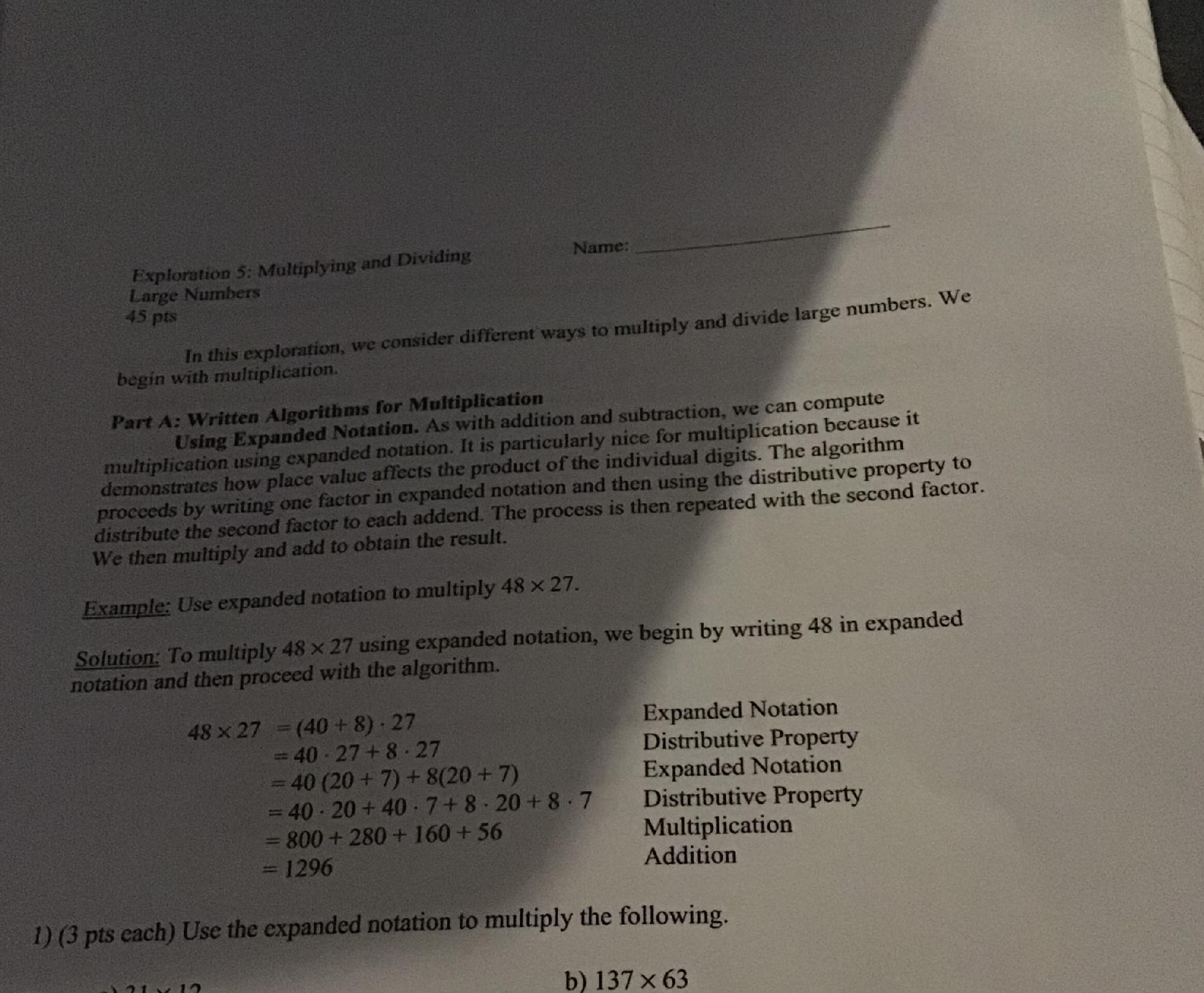 Exploration 5: Multiplying and Dividing