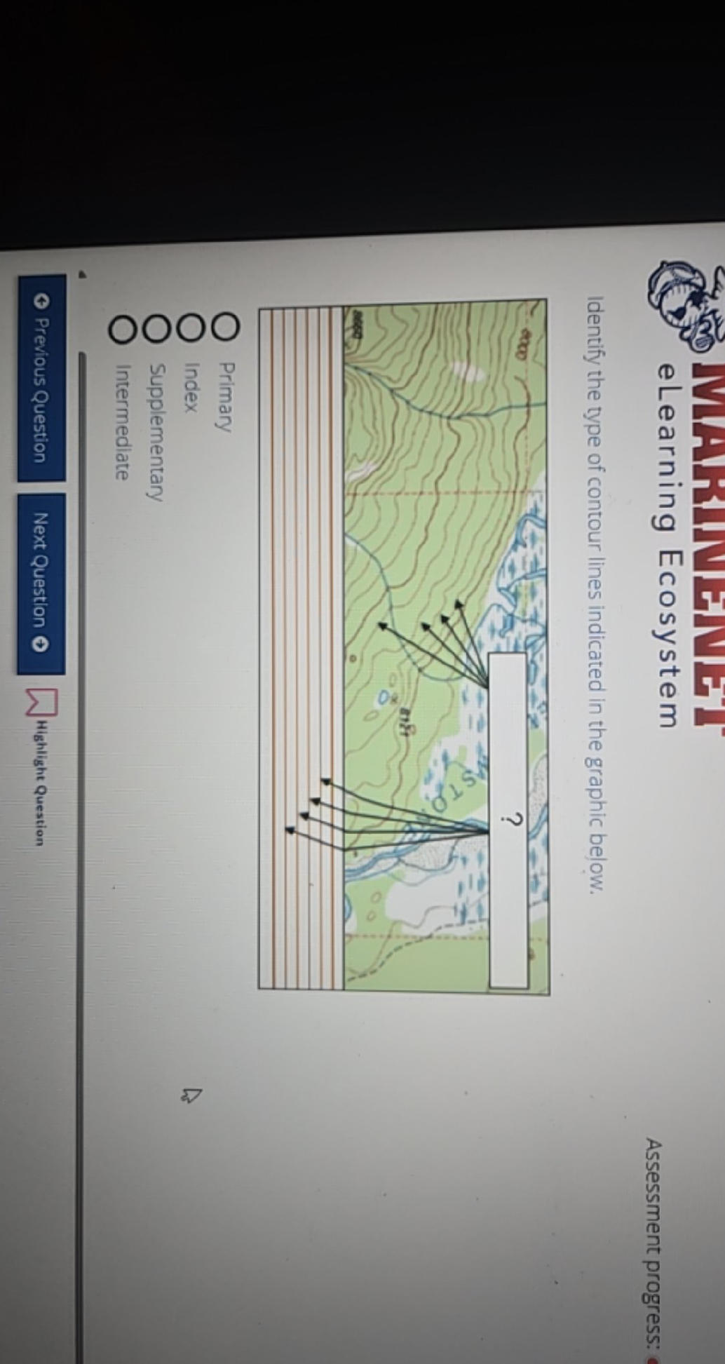 Identify the type of contour lines indicated