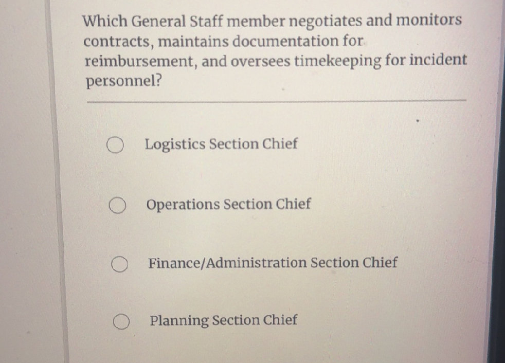 Which General Staff member negotiates and