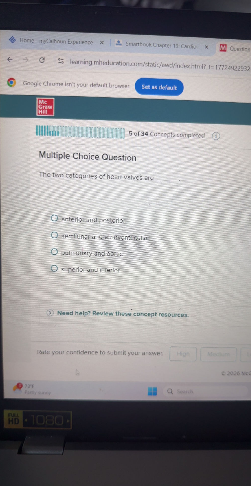 Multiple Choice Question The two categories