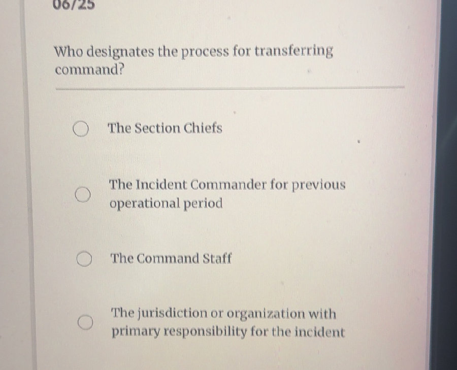 Who designates the process for transferring