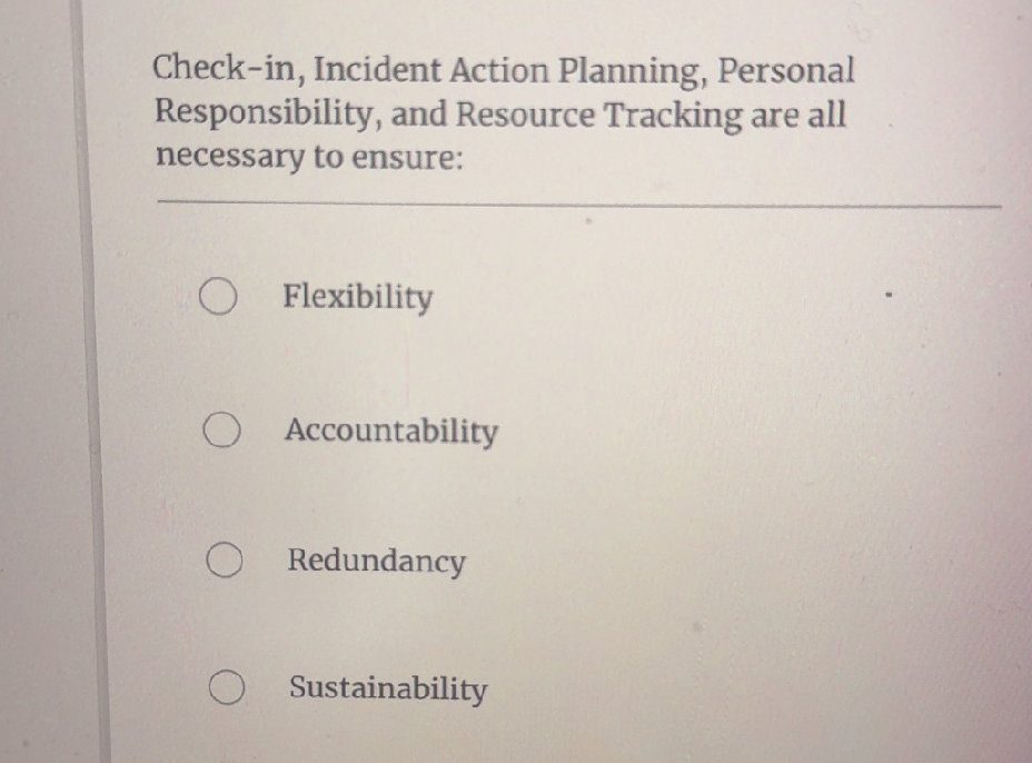 Check-in, Incident Action Planning, Personal