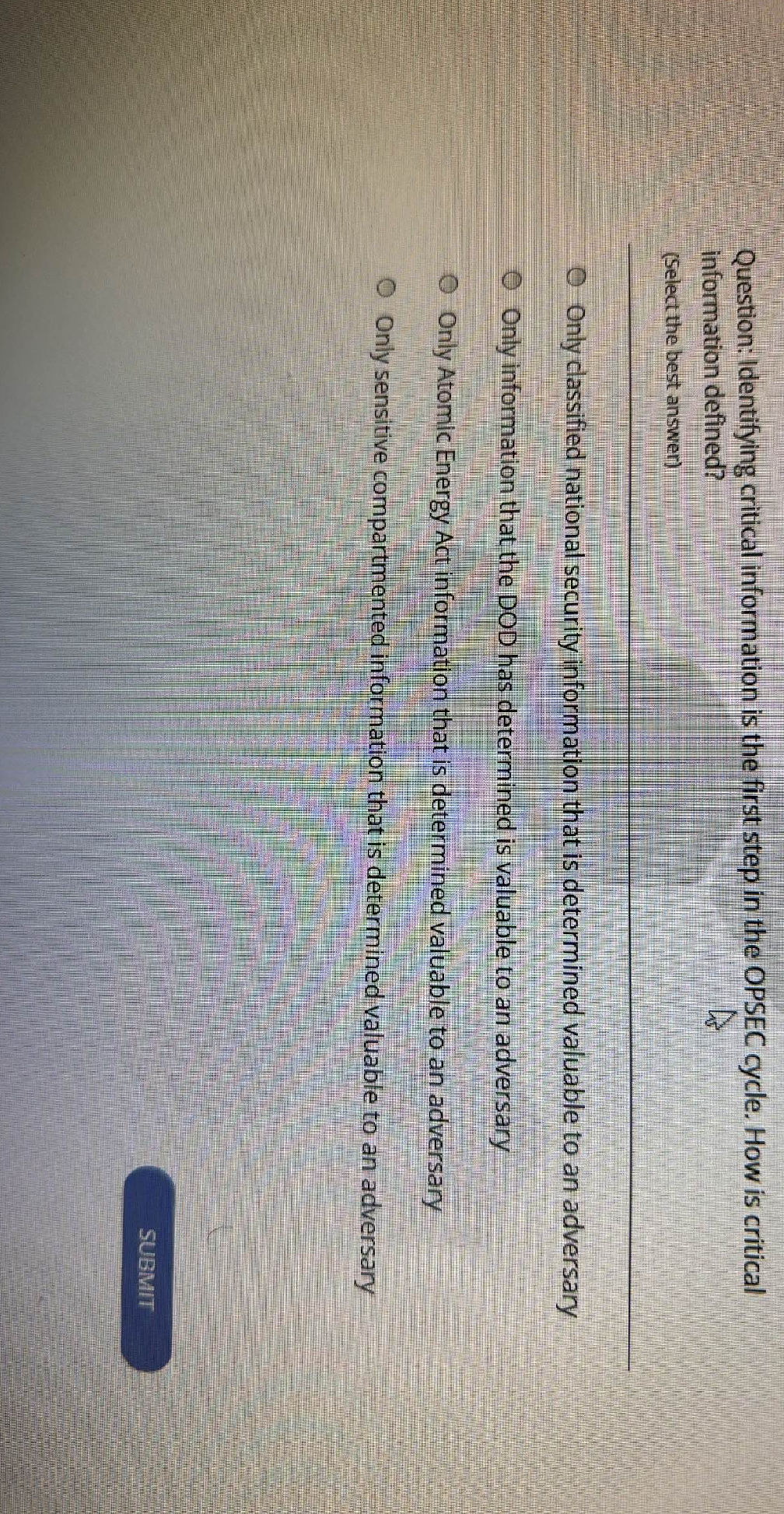 Question: Identifying critical information