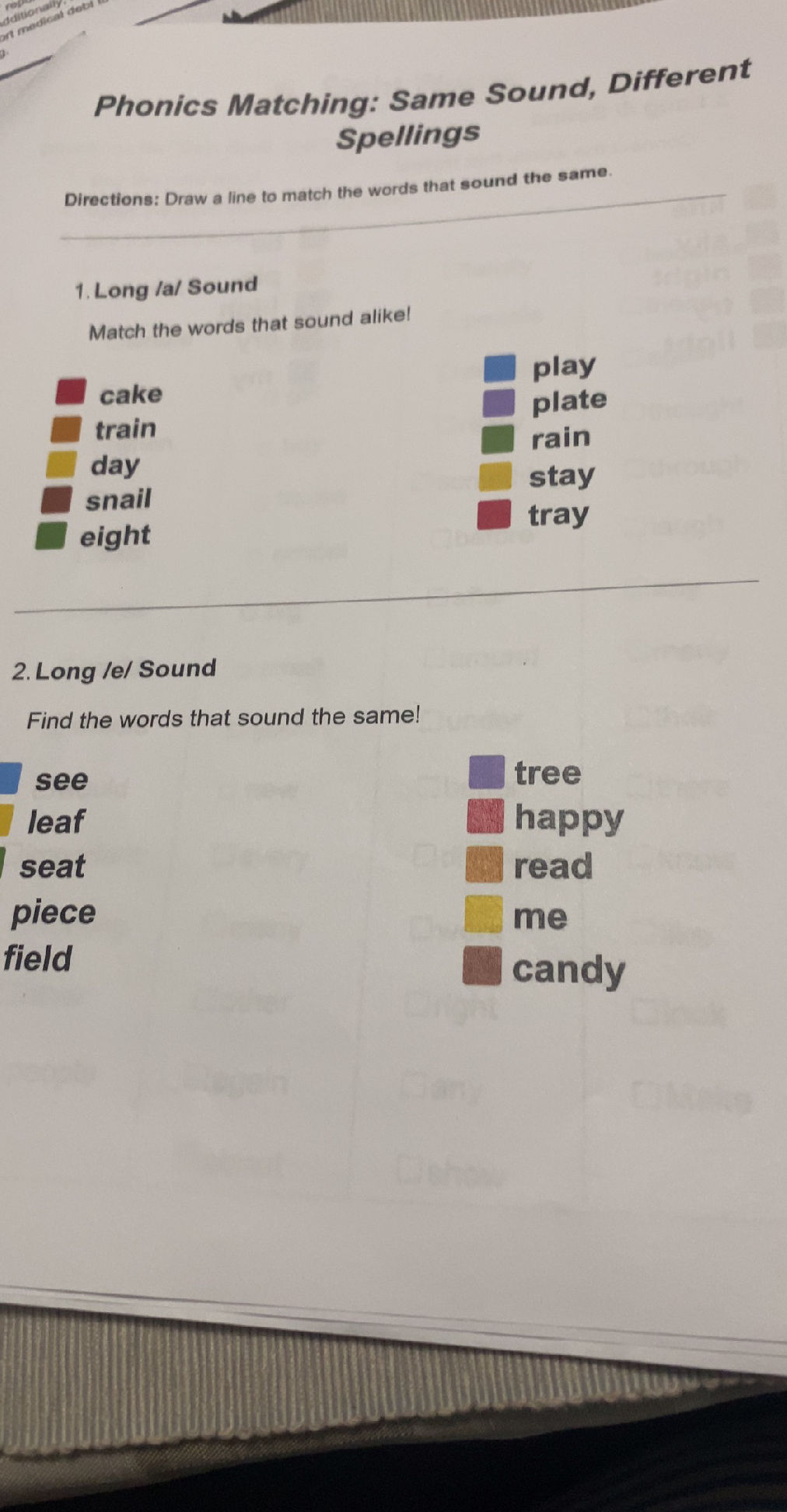 Phonics Matching: Same Sound, Different