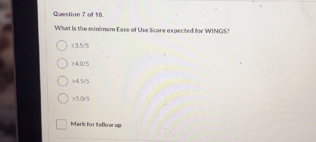 What is the minimum Ease of Use Score