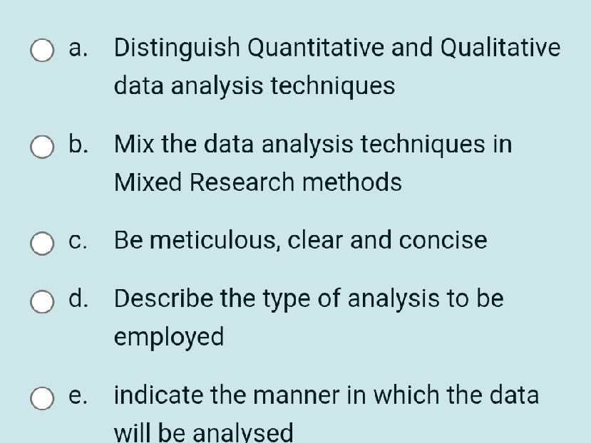 a. Distinguish Quantitative and Qualitative