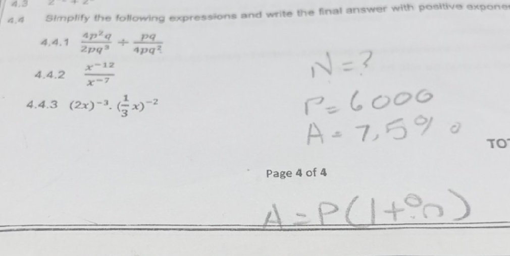 Simplify the following expressions and write