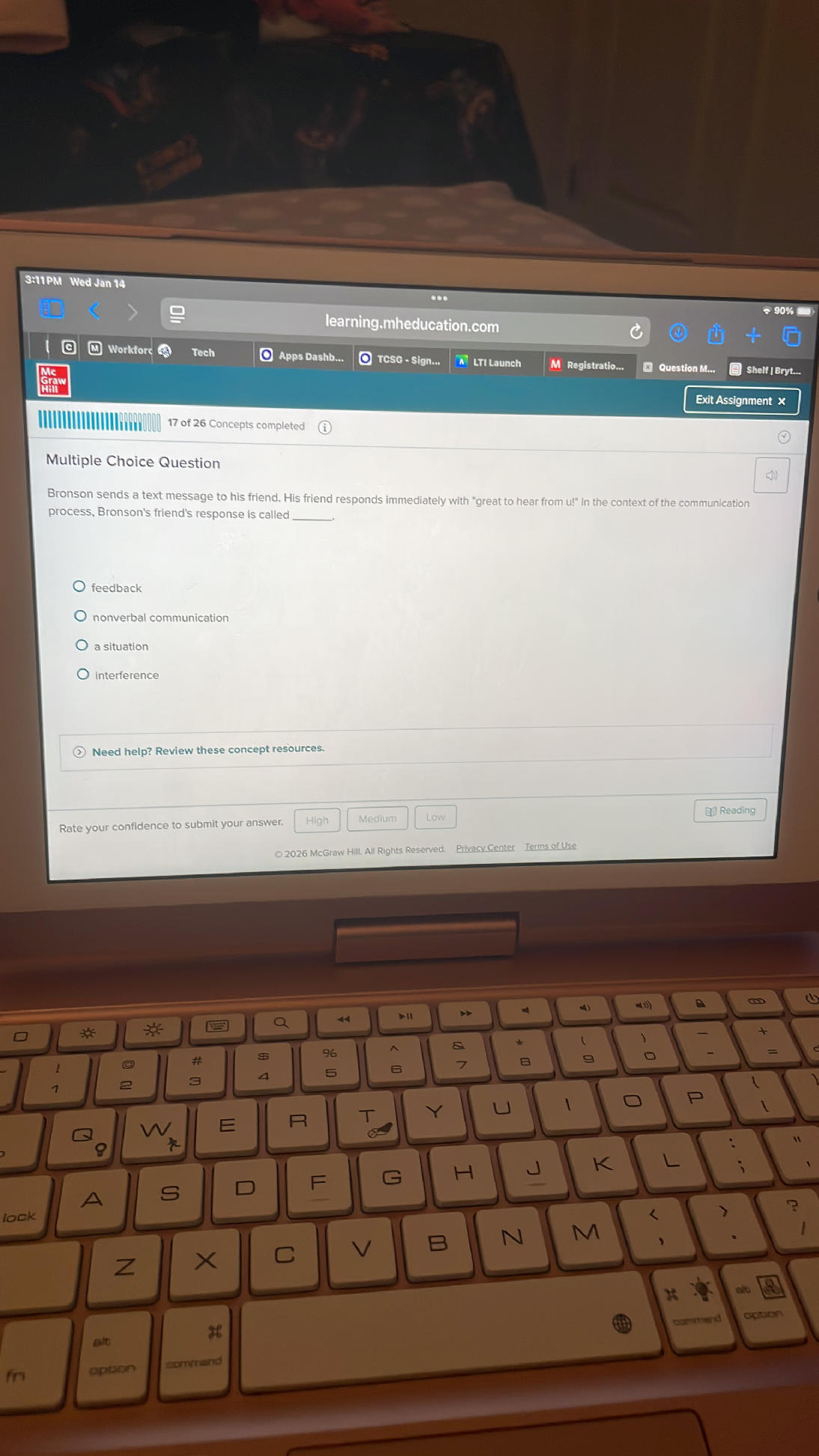 Multiple Choice Question Bronson sends a | StudyX