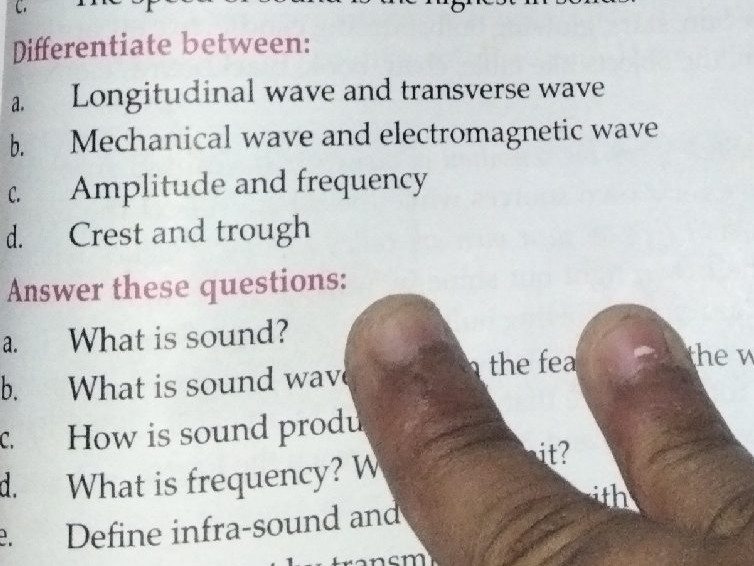 Differentiate between: a. Longitudinal wave | StudyX
